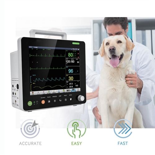 ICEN 12.1 Inch Portable Veterinary Vet Vital Sign Monitor Pulse Etco2 ...